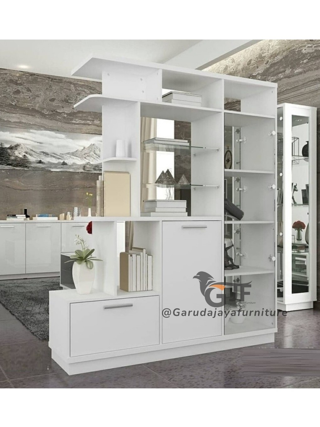 Jual LEMARI PAJANGAN / LEMARI BOFET PEMBATAS RUANGAN PREMIUM MEWAH ...