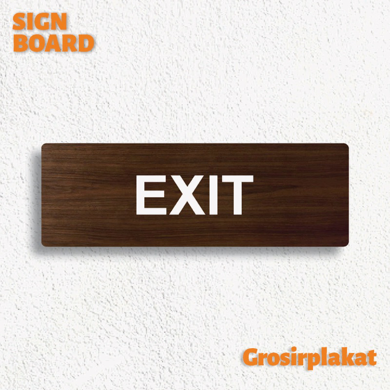 Jual Sign Exit Jalan Keluar Tanda Sign Board Kayu Print Wood Papan Nama ...