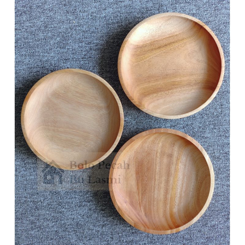 Jual Piring Makan Kayu Premium / Piring Kayu Sono Keling / Piring Kayu ...