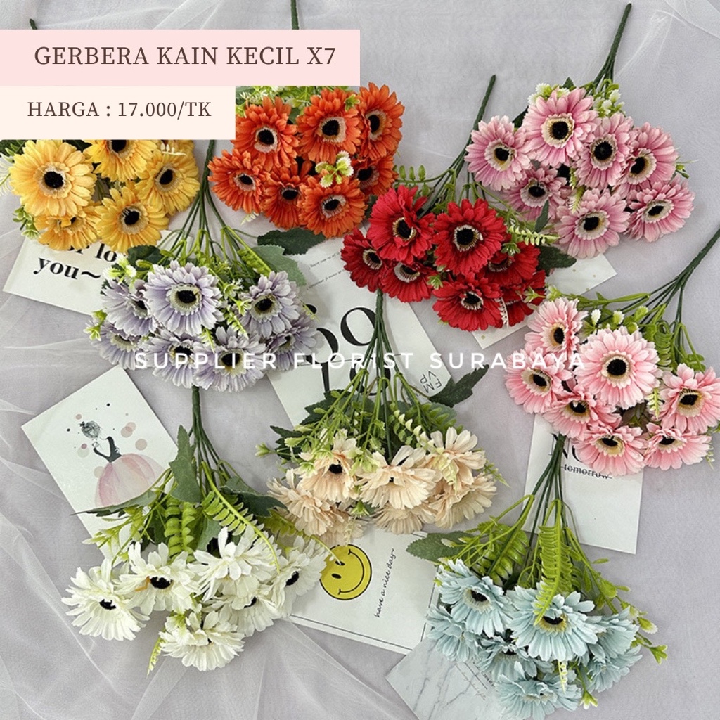 Jual [GERBERA KAIN KECIL X7] ARTIFICIAL FLOWER BUNGA PALSU GERBERA ...