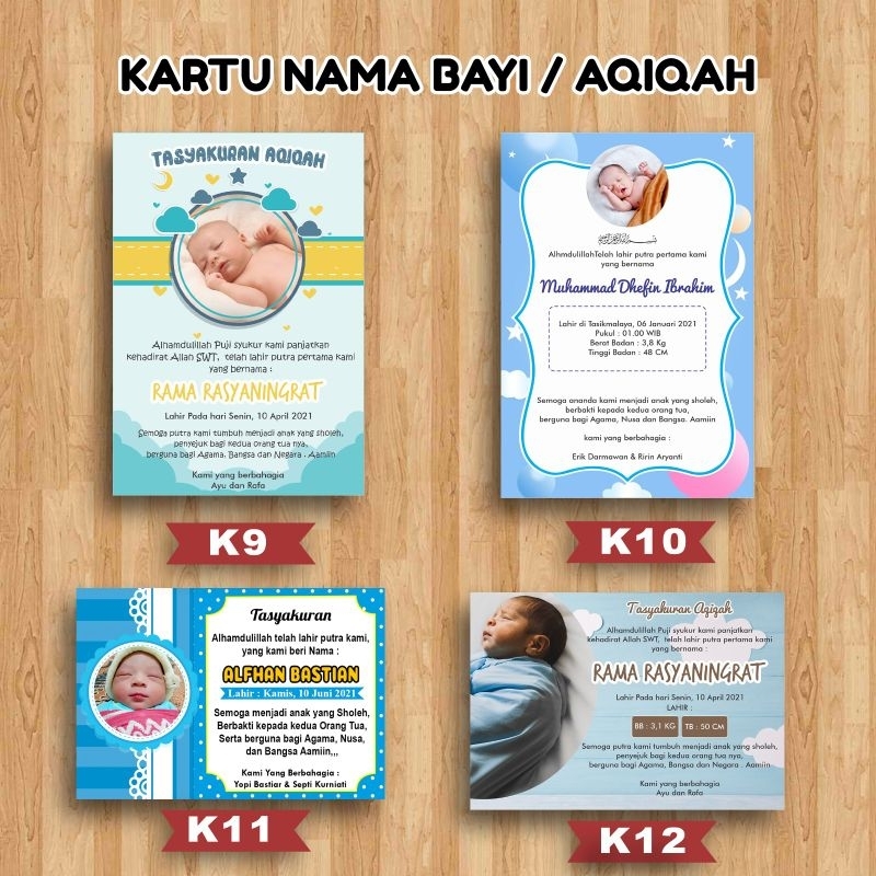 Jual Kartu Tasyaquran / Aqiqah nama bayi | Shopee Indonesia
