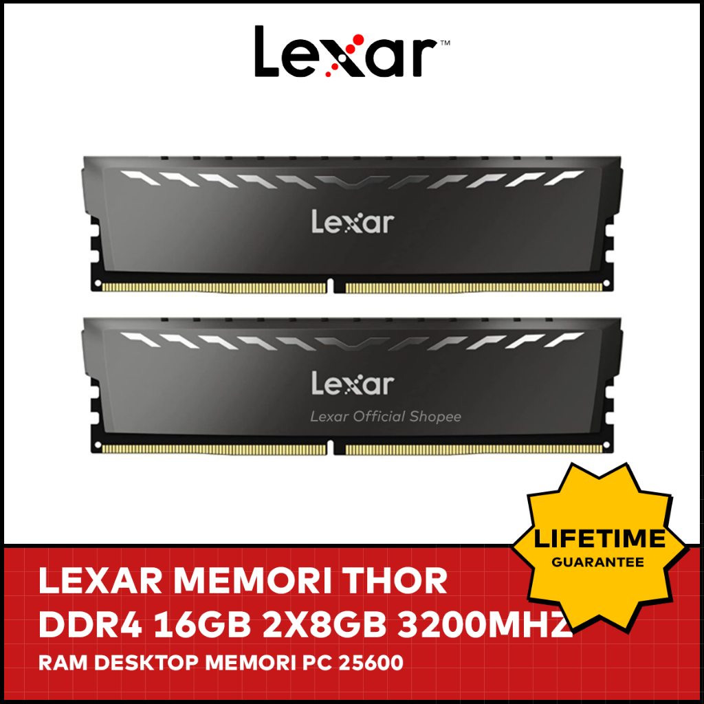 Jual Lexar Memori Thor Ddr4 16gb 2x8gb 3200mhz Ram Desktop Memori Pc