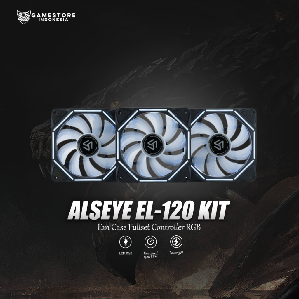 Jual Alseye Fan Case 12cm Fullset Controller Pentagon EL120 Kit RGB ...