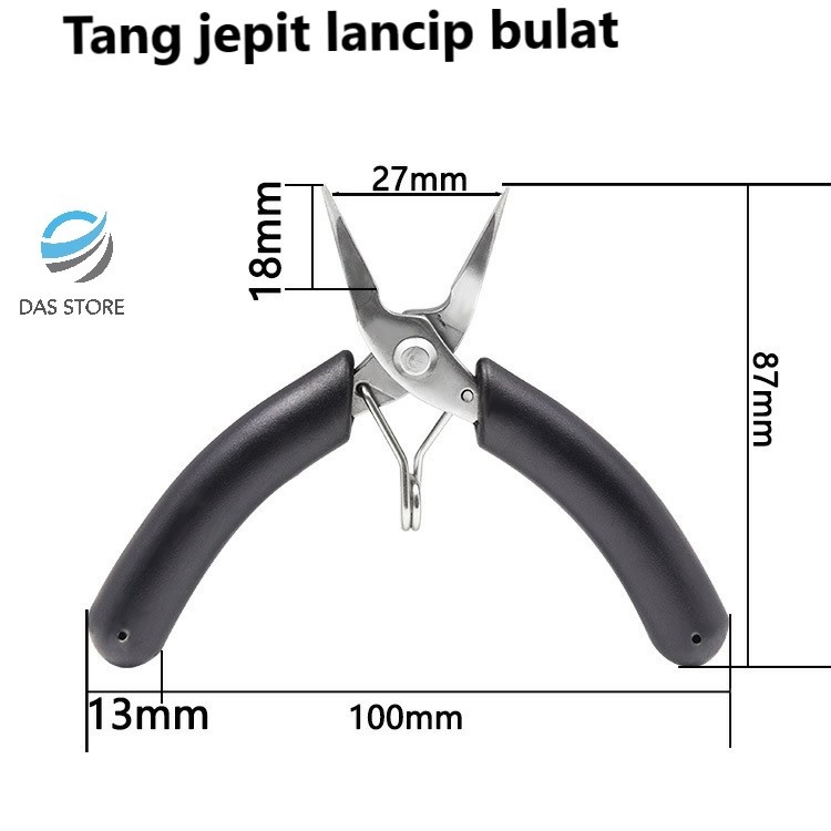 Jual Tang lancip pipih bulat hitam super tang handcraft pegas | Shopee ...