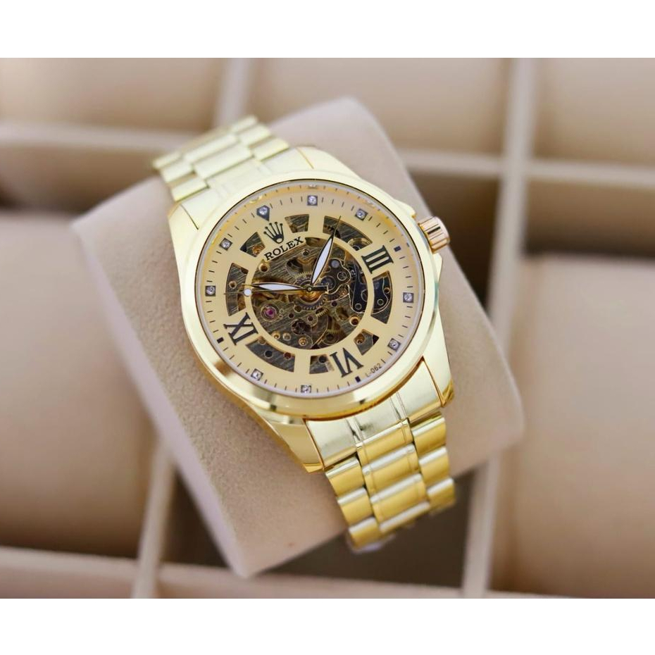 Jual JAM TANGAN ROLEX GOLD - JAM TANGAN AUTOMATIC ROLEX PRIA TRANSPARAN ...
