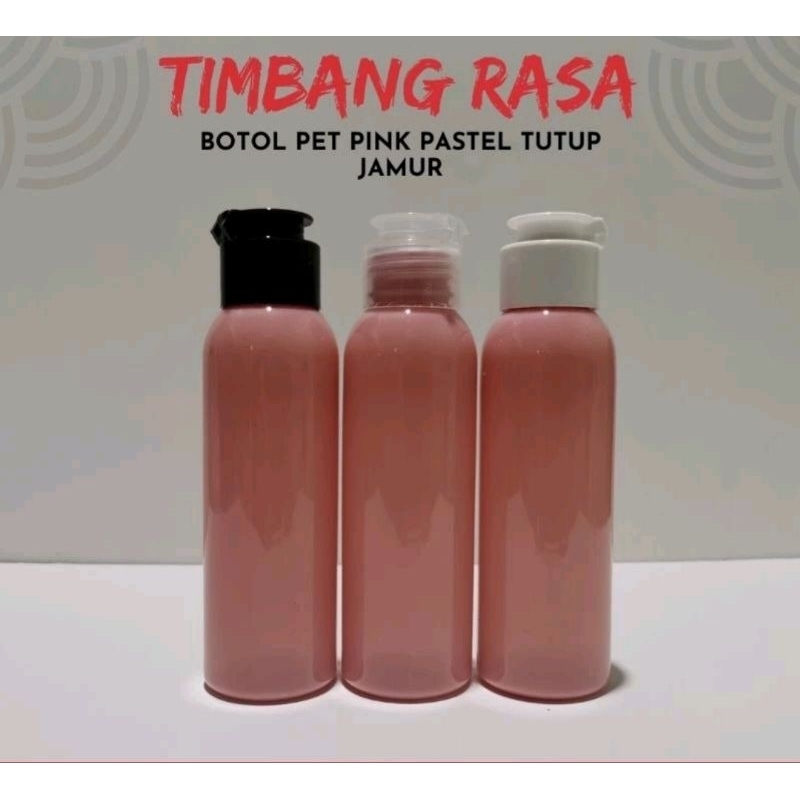 Jual Botol 100ml pink pastel tutup fliptop jamur n24 bahan tebal | Shopee Indonesia