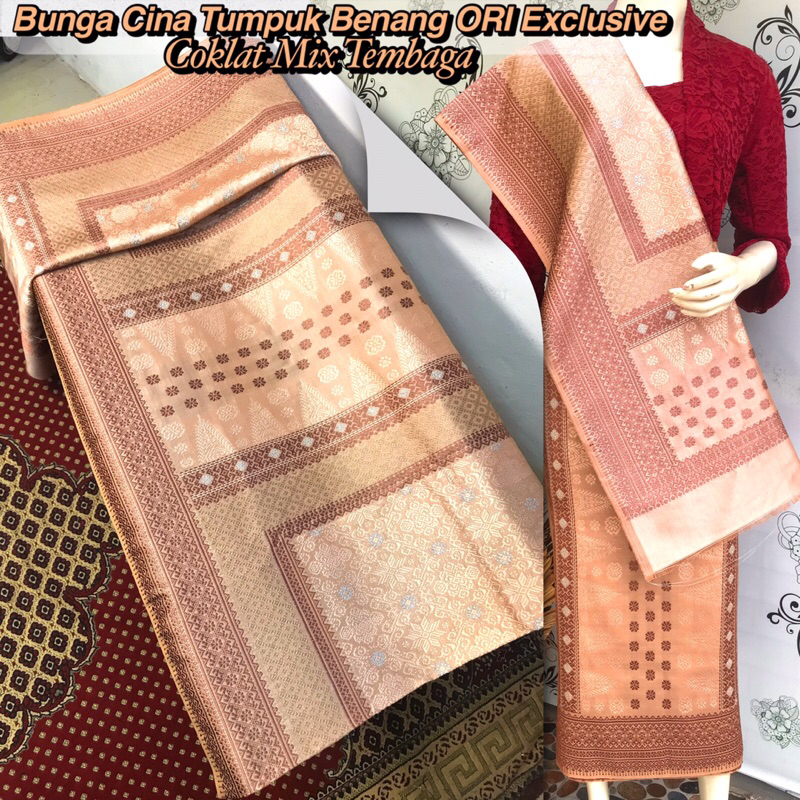 Jual Songket Bunga Cina Tumpuk Benang ORI Exclusive-Asli Tenun Tangan Palembang(Ilham Songket ...
