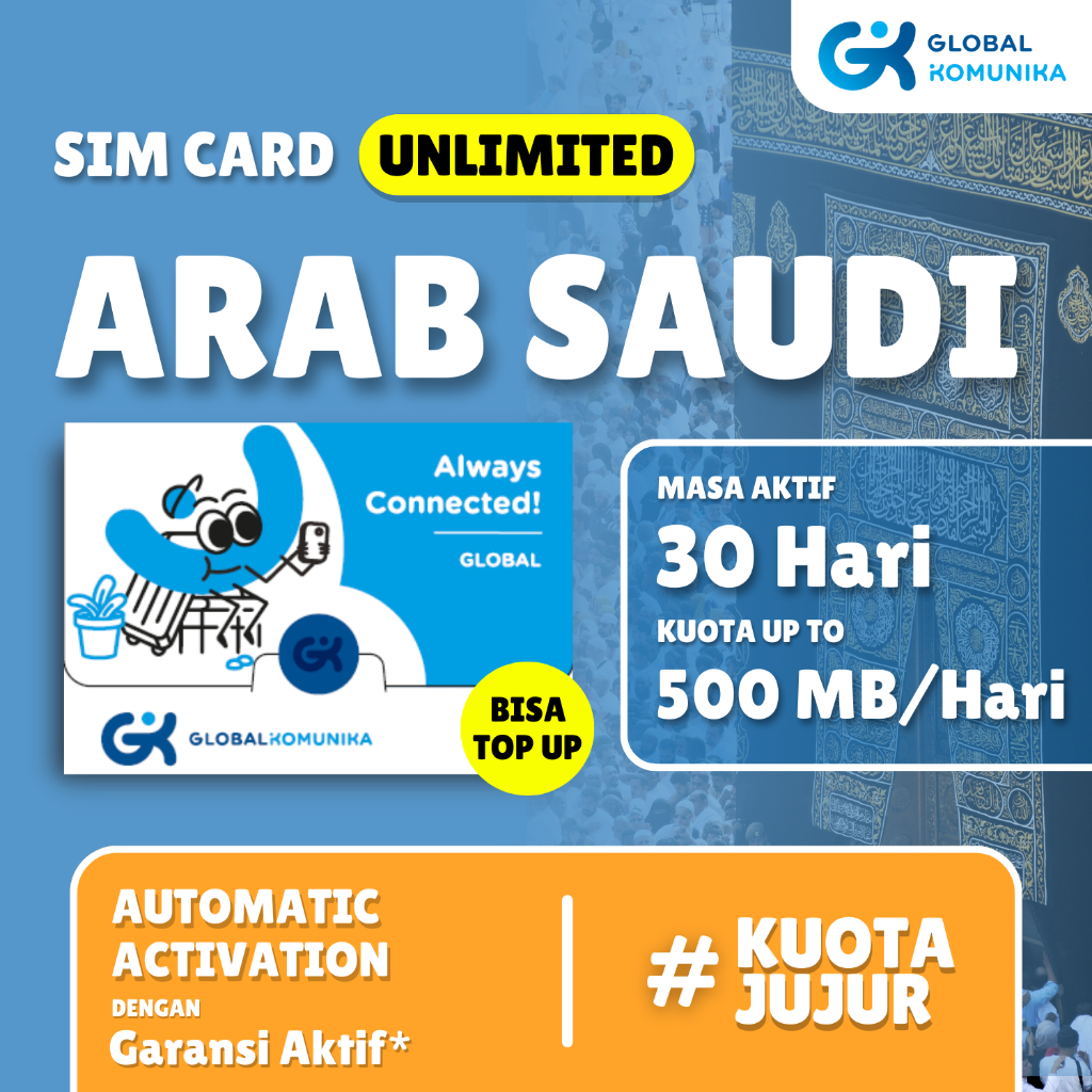 Jual Simcard Arab Saudi | Unlimited Data | Sim Card Umroh Global ...