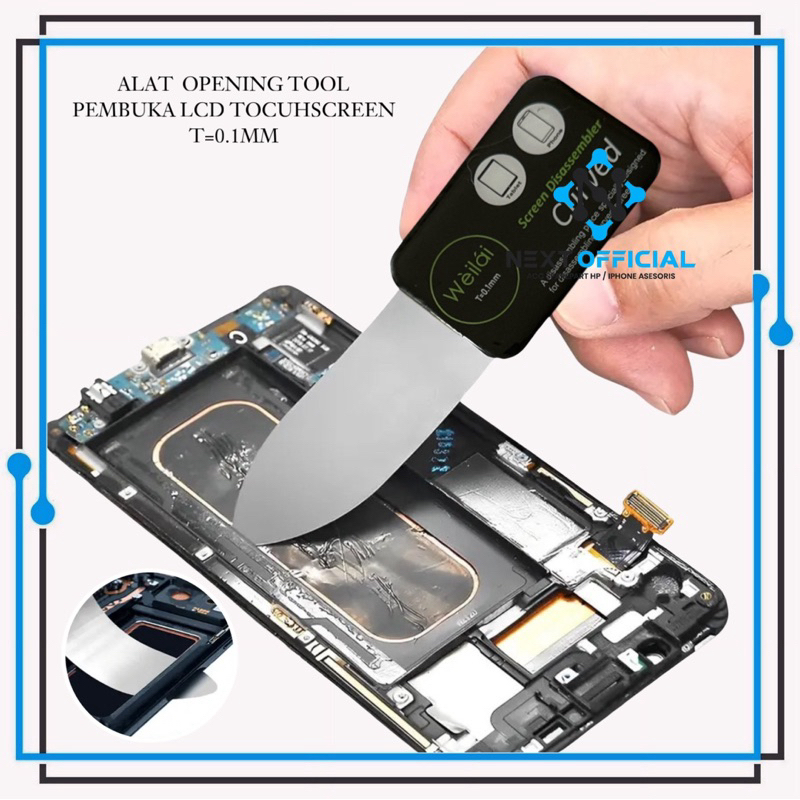 Jual WeiLai T=0.1mm Alat Tipis Opening Screen Disassembler Pembuka Lcd ...