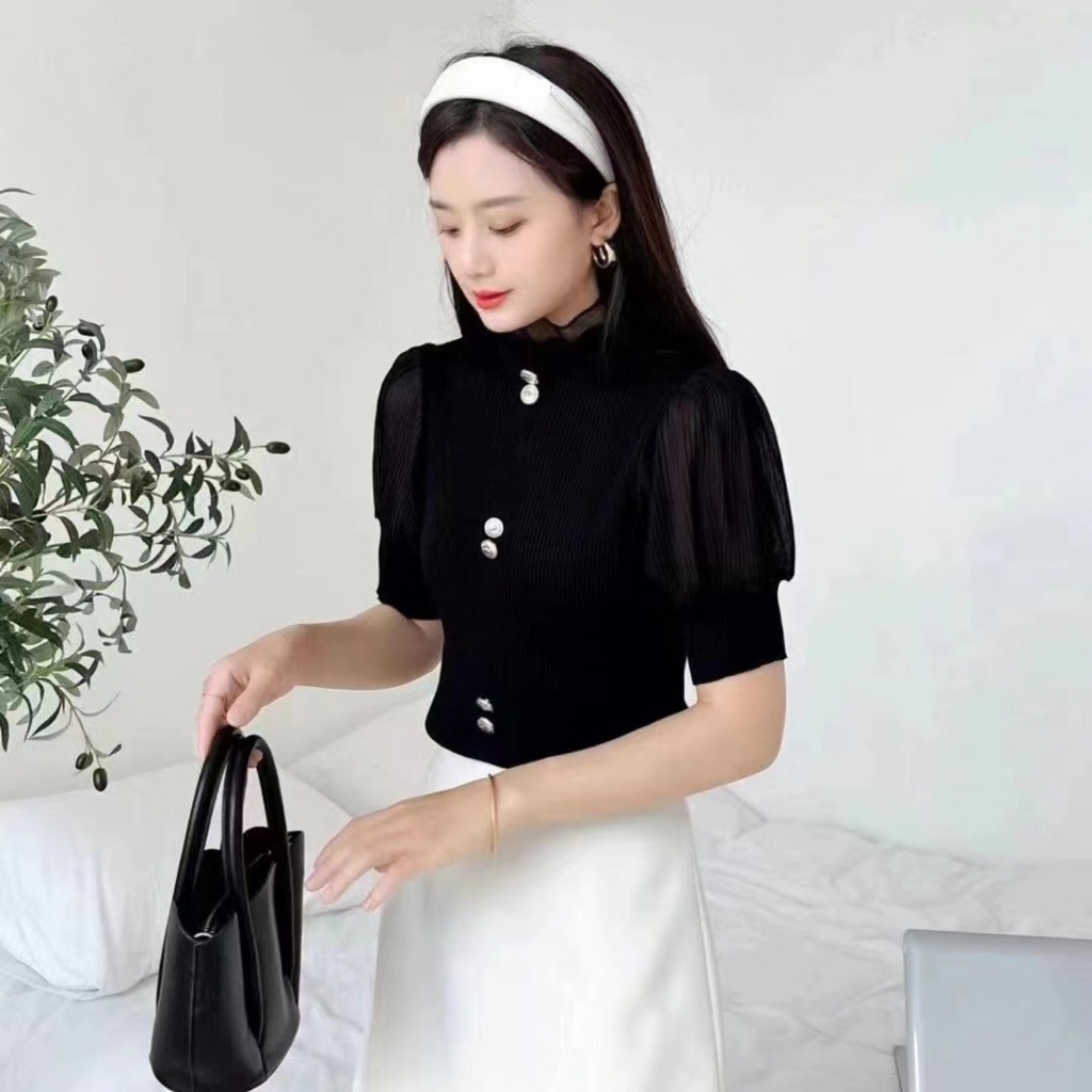 Jual AJW Turtleneck Korean Style Atasan Rajut Import Lengan Panjang Mewah dan Elegan XP | Atasan ...