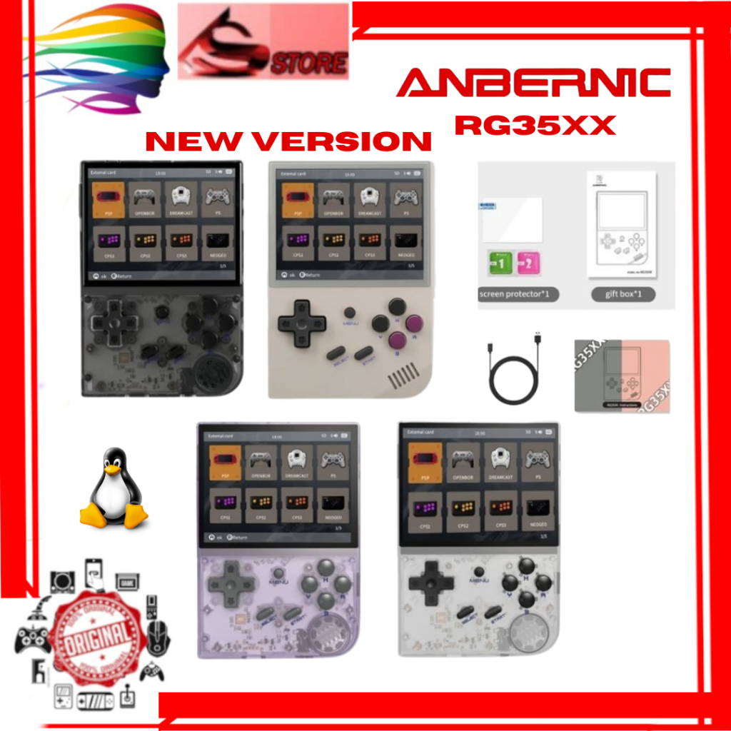 Jual ANBERNIC RG35XX New Version 2024 Handheld Portable Retro Video Game Console Classic PS1 PSP ...