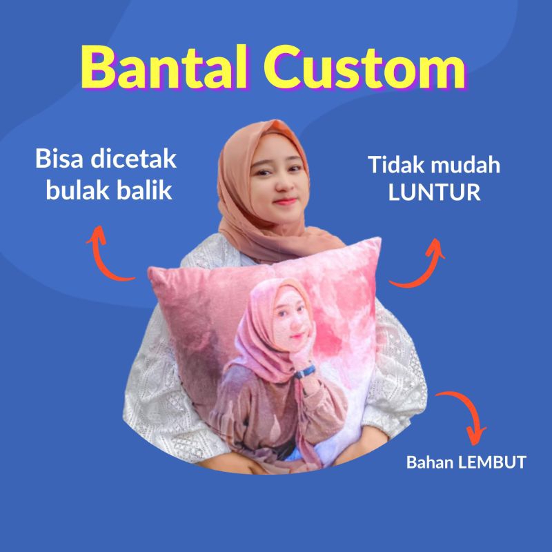 Jual Bantal Custom Foto bisa cetak Bolak Balik cocok untuk souvenir ...