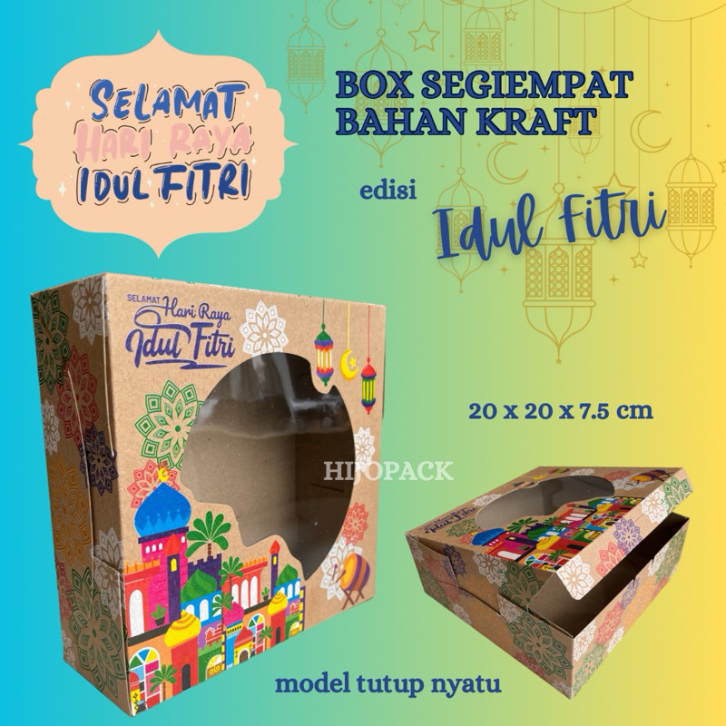 Jual isi 5 Box lapis legit bolu lebaran 20x20x7.5cm box bolu box bika ...
