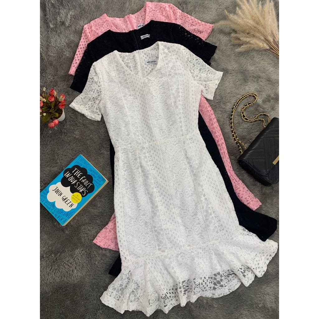 Jual MissMoka Susan Mini Dress Lace Renda Mermaid Dress Duyung | Shopee ...
