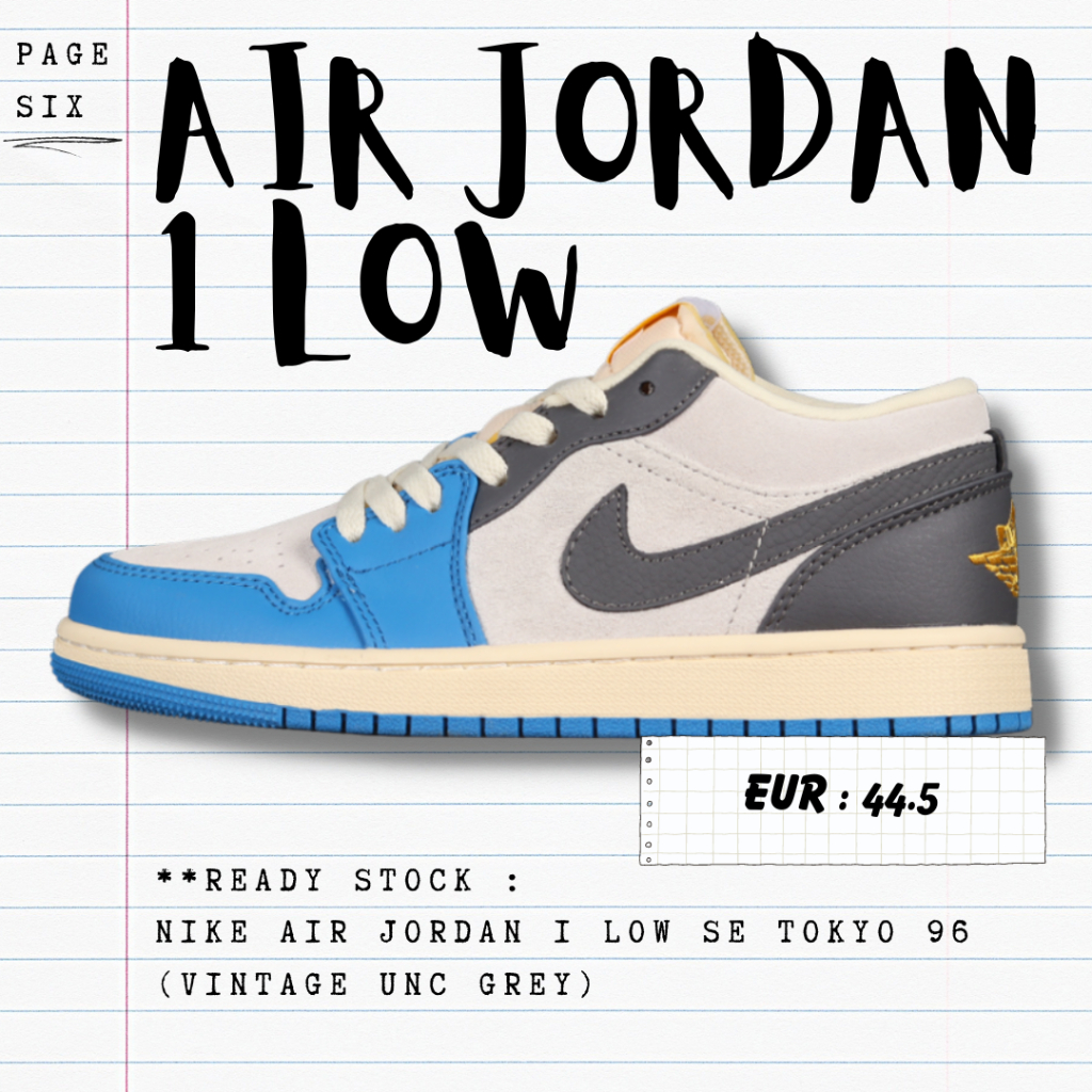 Jual Nike Air Jordan 1 Low SE Tokyo 96 (Vintage UNC Grey) | Shopee ...