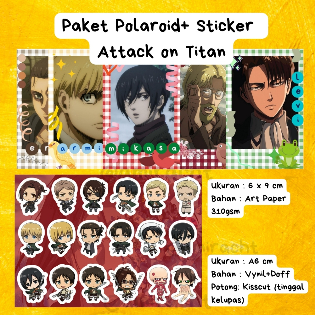 Jual Sticker dan Polaroid Deco Attack on Titan (AOT)/ Shingeki no ...