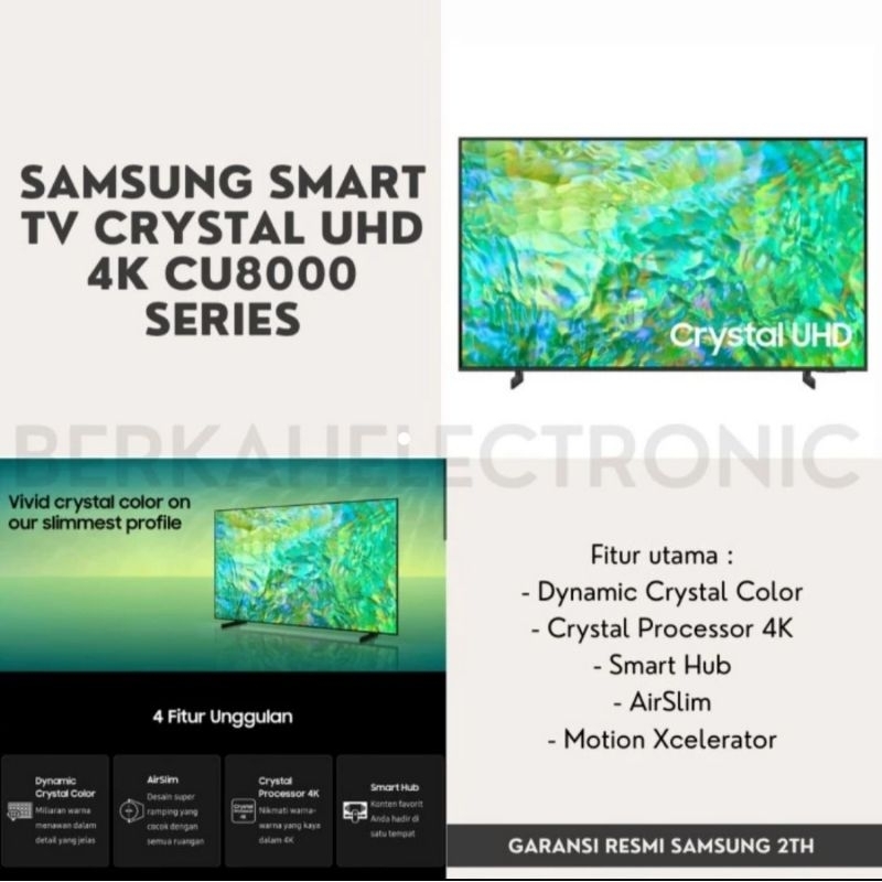 Jual SAMSUNG SMART TV 55" CRYSTAL UHD 4K CU8000 - UA55CU8000KXXD | Shopee Indonesia