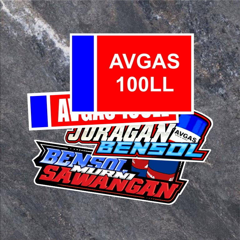 Jual stiker logo avgas/stiker logo bahan bakar racing/stiker racing ...
