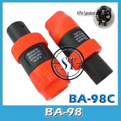 Jual BA-98C Jack Spikon Orange / Biru Pendek 5005 Speakon Spicon Box ...