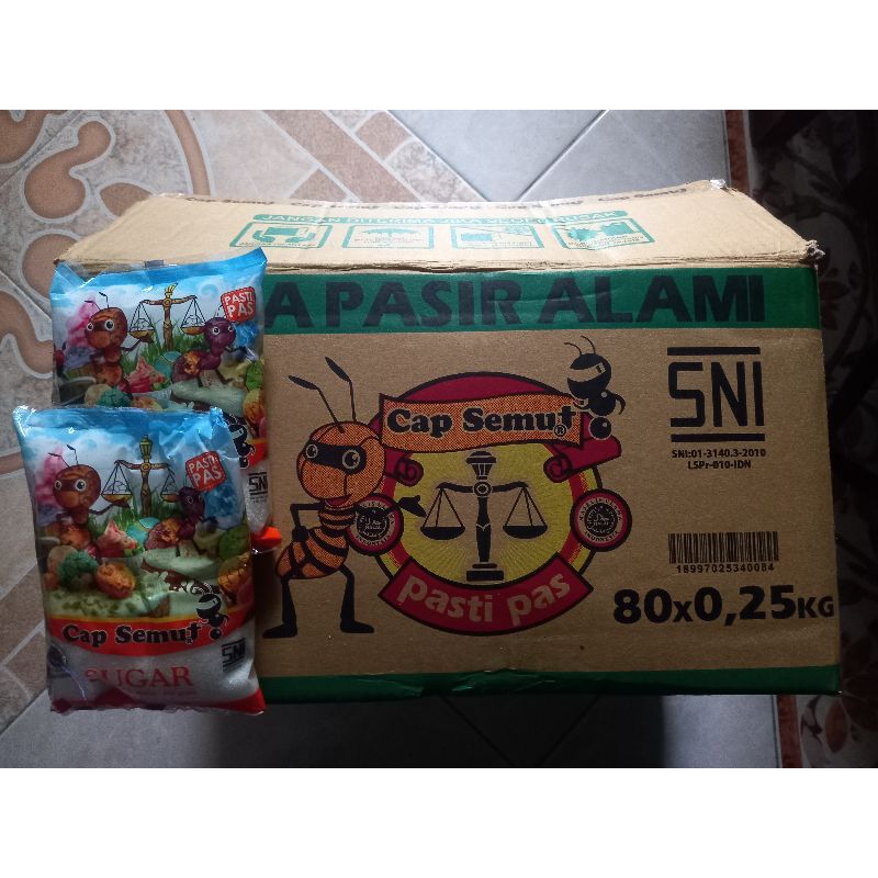 Jual Ready GULA CAP SEMUT isi 80 kemasan 250gr kartonan 1 dus gula ...
