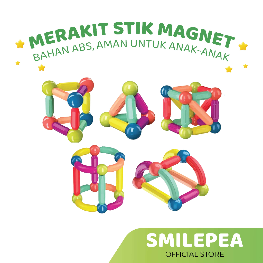 Jual Smilepea Magnetic Sticks Blocks 25/64/84 Pcs Mainan Magnet Stick ...