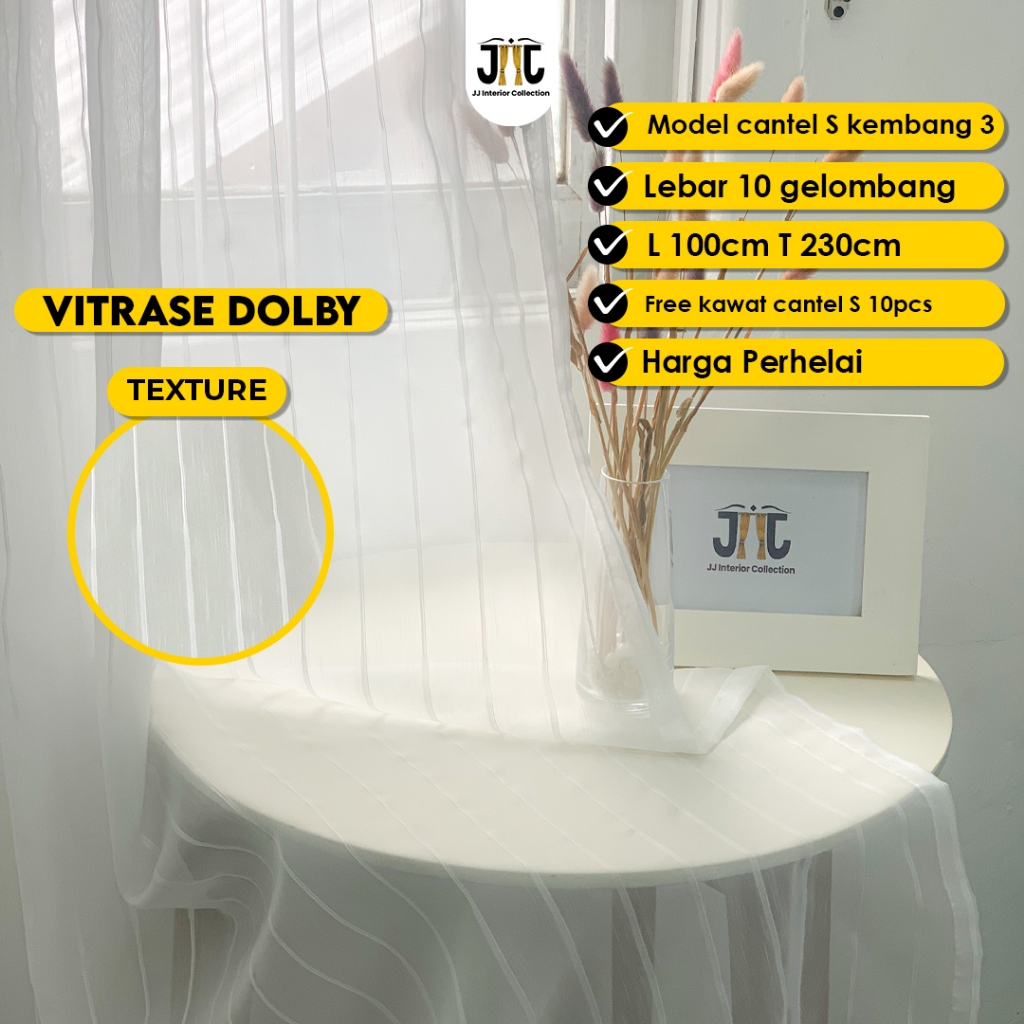 Jual Tirai Vitrase gorden minimalis sheer kain transparan H Collections ...