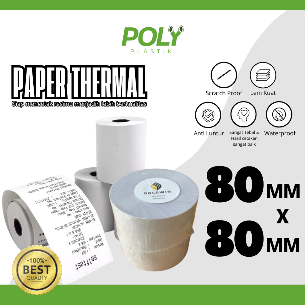 Jual Paper/Kertas Thermal 80x80mm Goldwin TEBAL TERMURAH | Shopee Indonesia