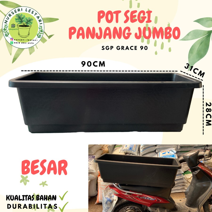 Jual Pot Persegi Segi Panjang Besar Jumbo SGP Grace 90 | Shopee Indonesia