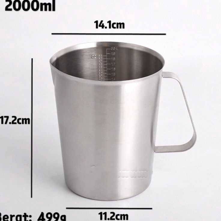 Jual wr gelas ukur stainless 2 liter milk jug pitcher Stainles 34 ...