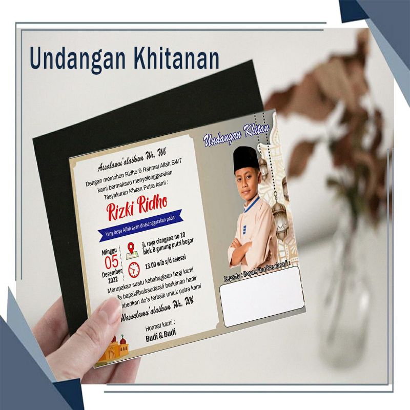 Jual undangan mini khitan tasyakuran hitan walimah khitanan sunatan ...