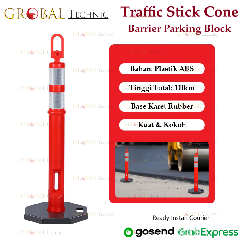 Jual Safety Traffic Stick Cone 110CM Rubber Base / Stick Cone Pembatas ...