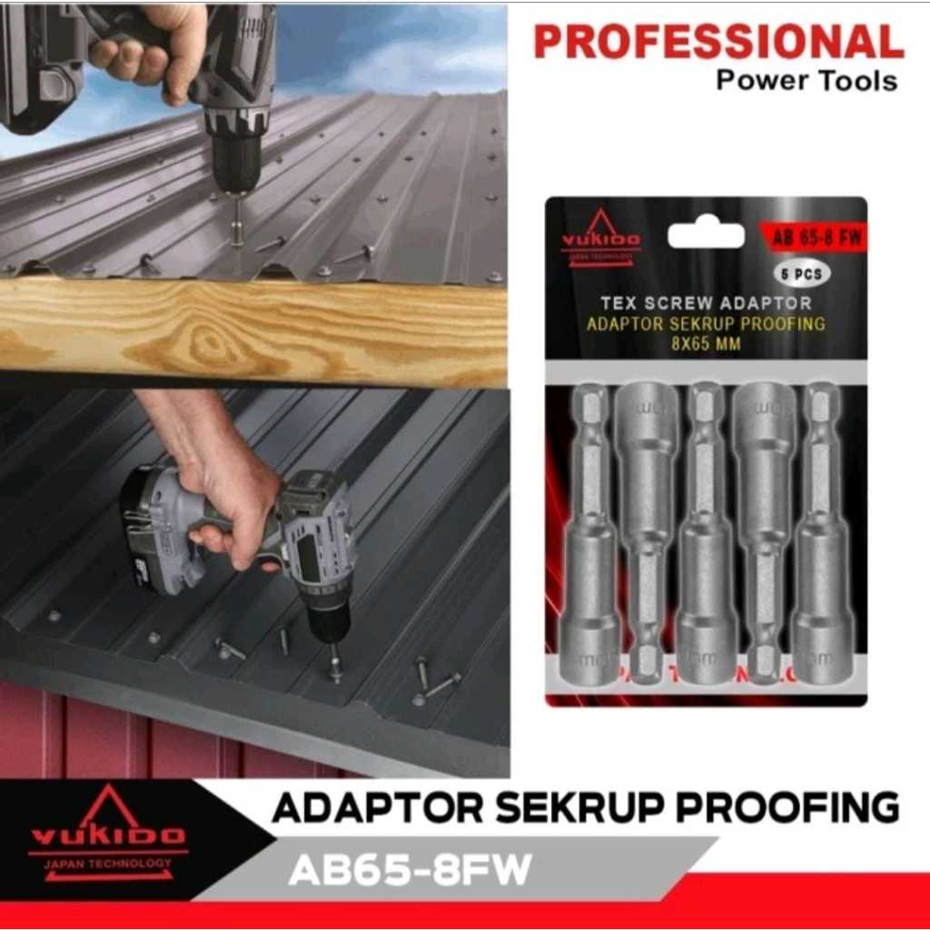 Jual YUKIDO TEK SCREW ADAPTOR / ADAPTOR SEKRUP ROOFING 8 X 65 MM SET ...