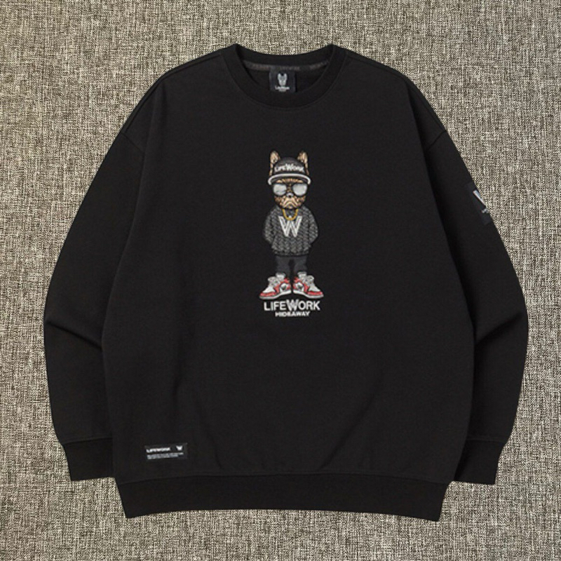 Jual Lifework Casual Hipdog Sweater Black Original / Life Work | Shopee ...