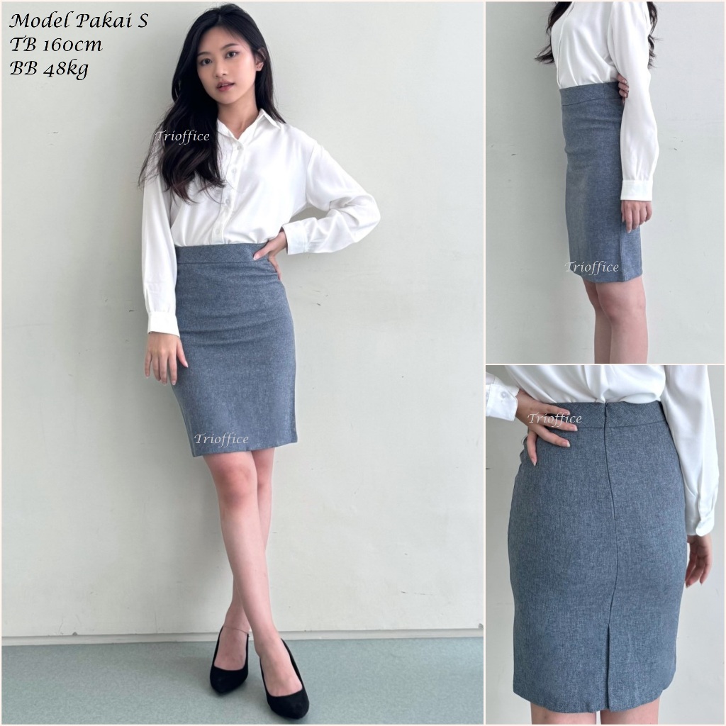 Jual Rok Span Hitam Kerja Formal Pendek Selutut 3/4 | Shopee Indonesia