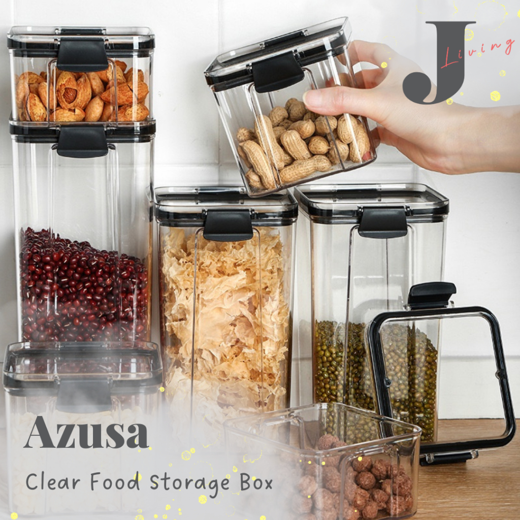 Jual |J LIVING| AZUSA Toples Tutup Hitam Minimalis Penyimpanan Makanan ...