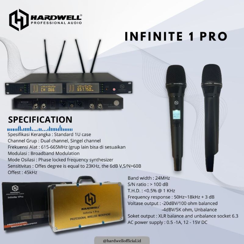 Jual mic wireless hardwell infinite 1 pro mic bando / clip on / pegang ...