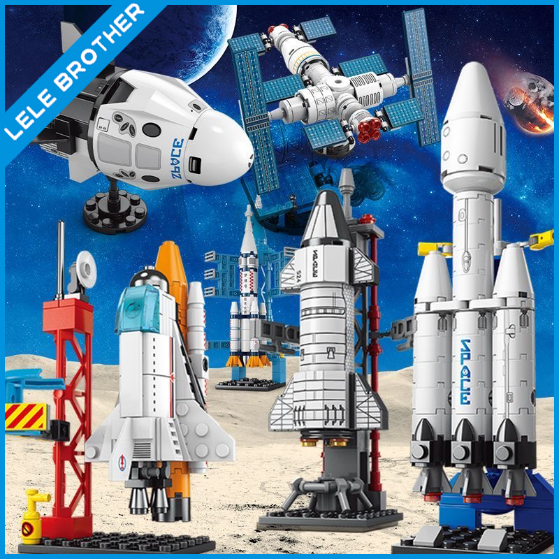 Jual LELE Mainan Mini Roket Space Mainan Balok Blok Susun Nano Building ...