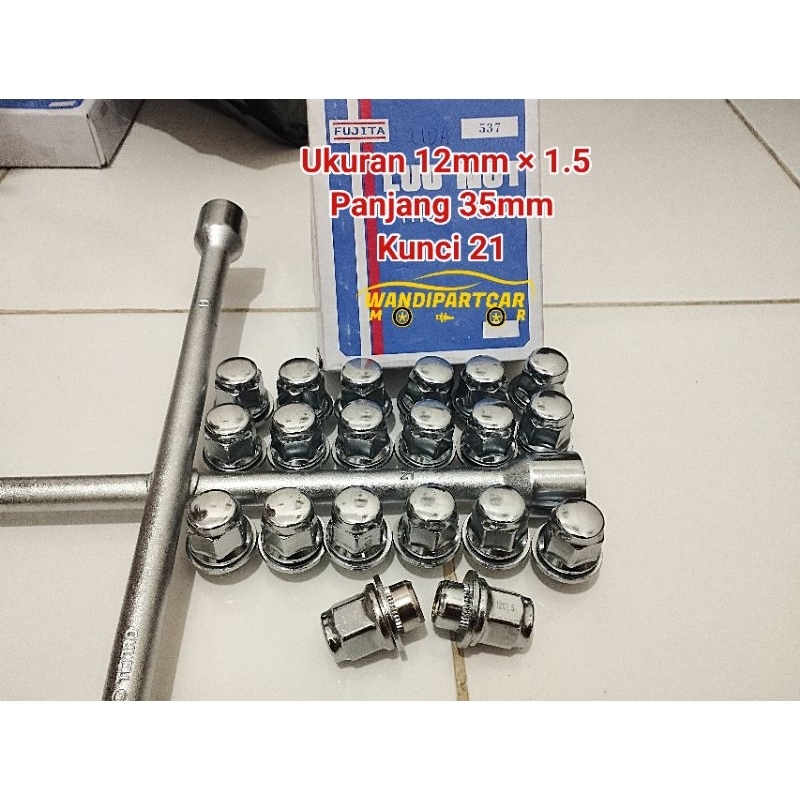 Jual MUR BAUT RODA RACING LUG NUT 12 X 1.5 KUNCI 21mm MITSUBISHI KUDA ...