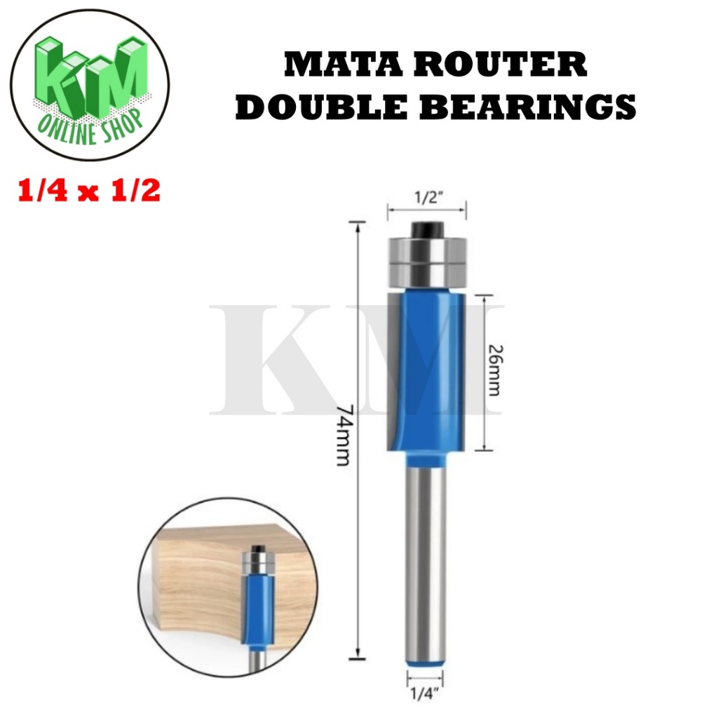 Jual Mata Router Trimmer HPL Profil Kayu Double Bearing 6mm 8mm 9mm ...