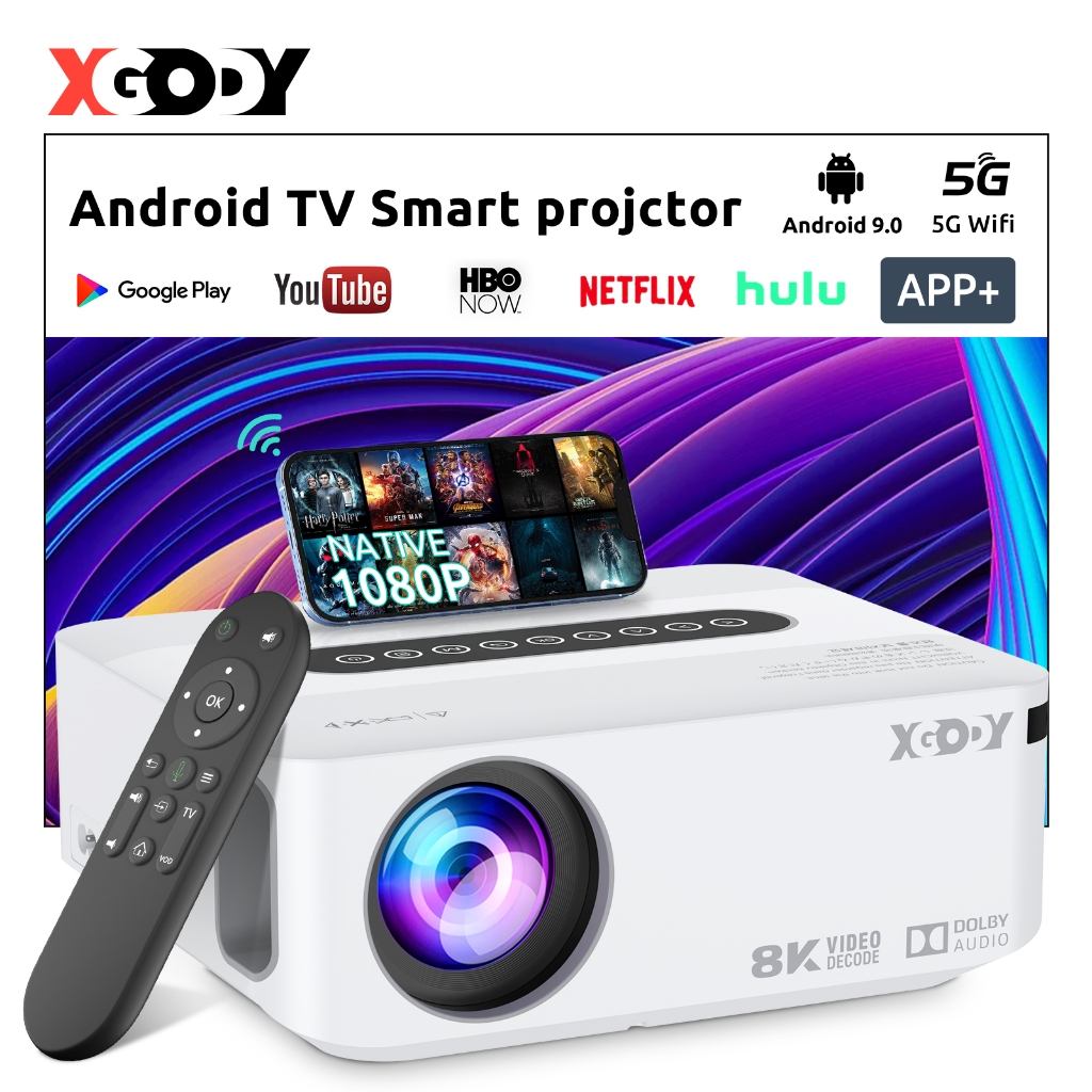 Jual XGODY Proyektor X1 12000 Lumens Native 1080P 400ANSI Lumens Smart ...