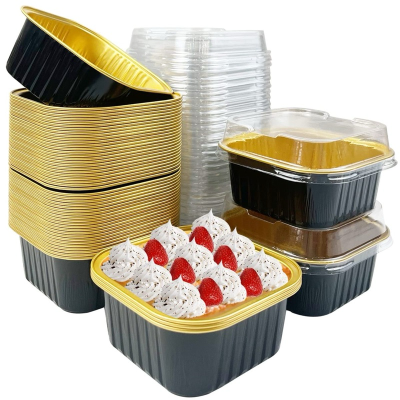 Jual Cup Aluminium Foil Kotak persegi + tutup isi 10 pcs | Shopee Indonesia