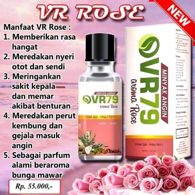 Jual Minyak Angin VR79 Rose (Aroma Mawar) Solusi terbaik masuk angin ...