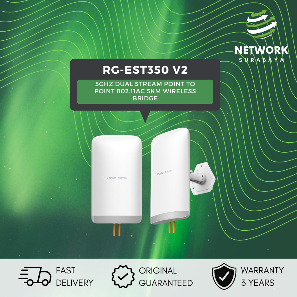 Jual RUIJIE REYEE RG-EST350 V2 802.11AC 5KM PTP WIRLESS BRIDGE | Shopee ...