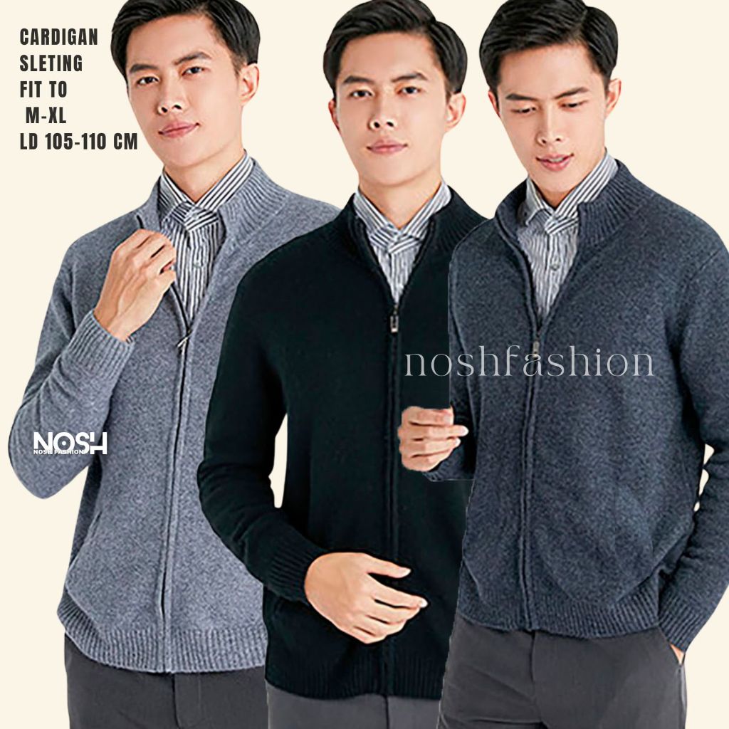 Jual Kardigan Rajut Sleting Zipper Full Knit / Cardigan Rajut Seleting ...