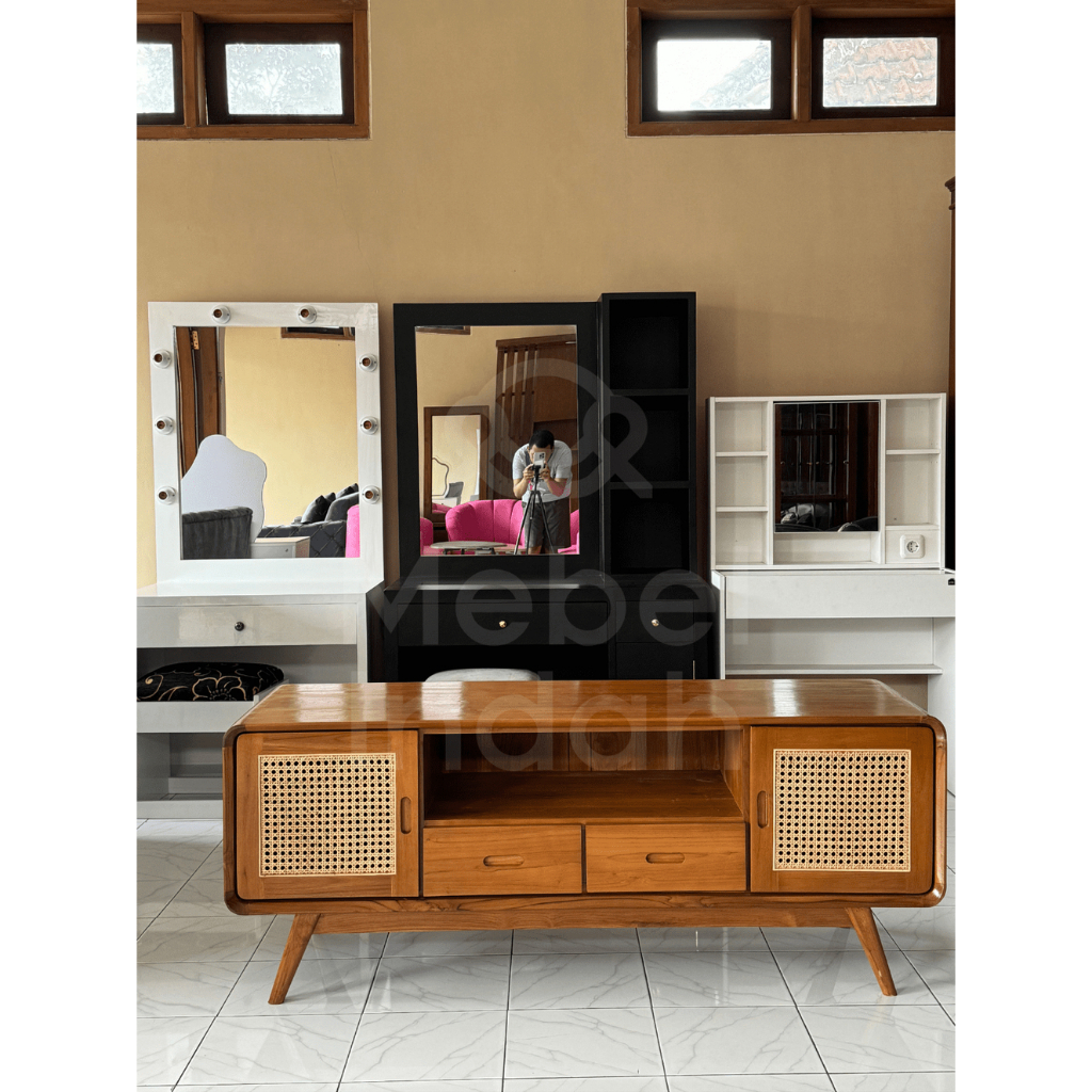 Jual Buffet TV Rotan berbahan kayu jati premium dengan variasi 2 laci ...