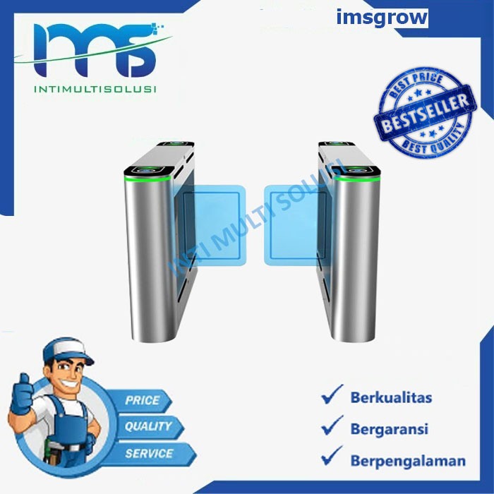 Jual Swing Barrier Flap Gate 1 Channel Line (1 jalur/2 unit mesin ...