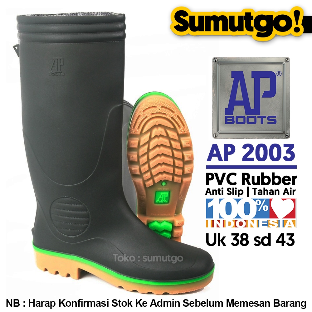 Jual AP Boots 2003 Tricolor Sepatu Karet PVC Boot Keren Hujan Tinggi ...