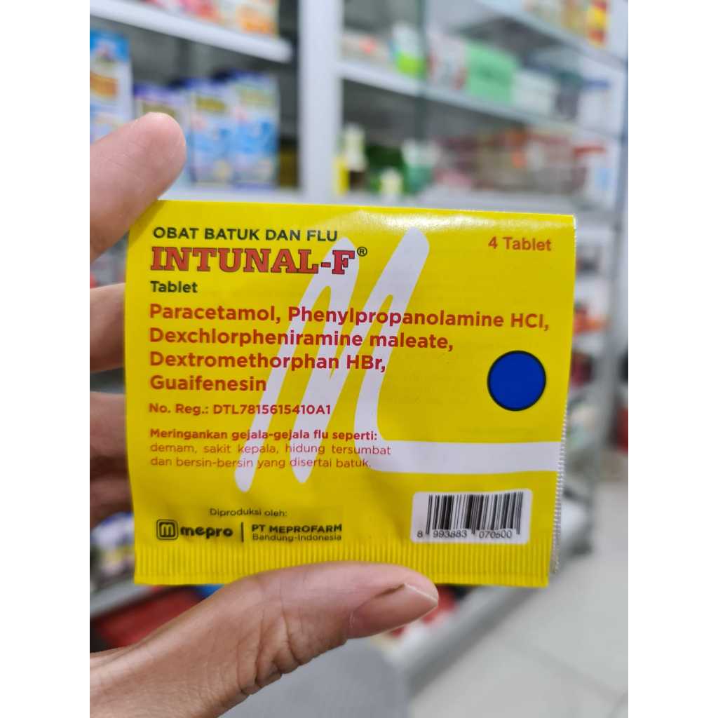 Jual INTUNAL F FORTE 1 STRIP ISI 4 TABLET OBAT BATUK PILEK FLU DEMAM ...
