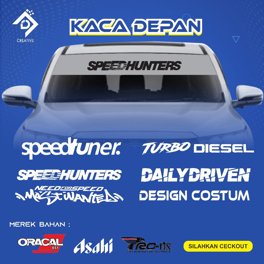 Jual Stiker Kaca Mobil Depan bisa untuk segala mobil (Bisa Costum dan ...