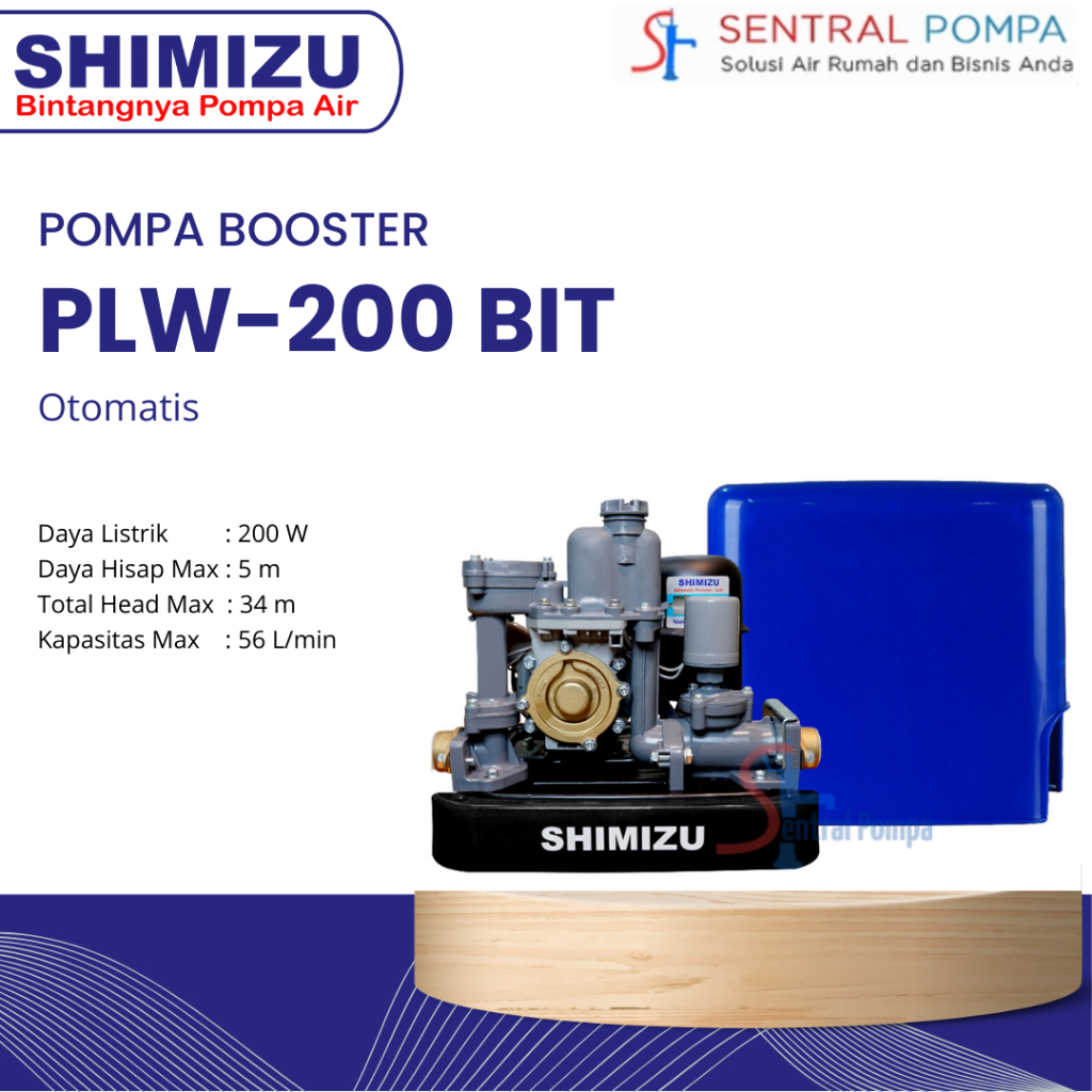 Jual Pompa Booster Shimizu PLW 200 BIT Pompa AIr Pendorong Otomatis PLW ...